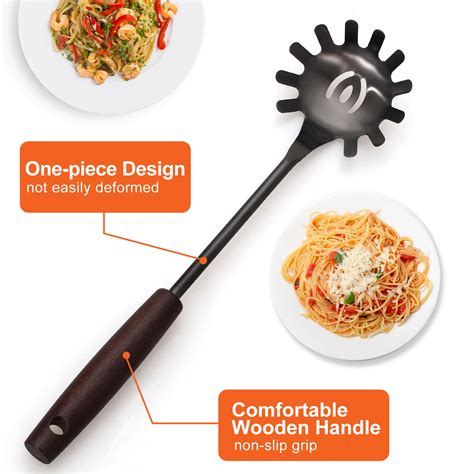 Metal Noodle Spoon 126 Inch Stainless Steel Pasta Spoon With Teeth