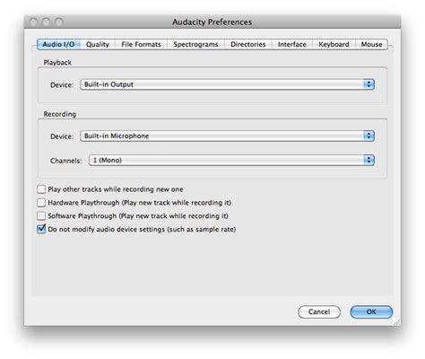 Audacity Preference Settings WiredPen