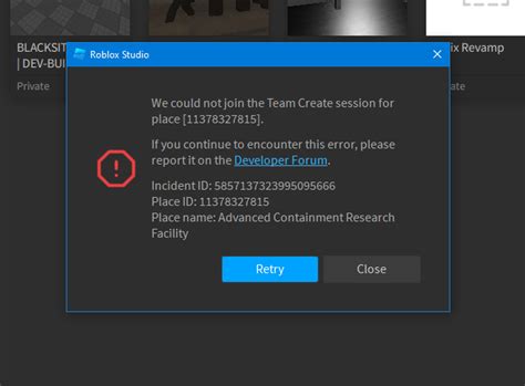 Cant Join Team Create Session Building Support Developer Forum Roblox