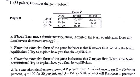 Solved Not Too Sure About How Game Theory Works In This Chegg