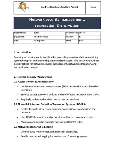 Network Security Management Segregation And Encryption Pdf Virtual Private Network