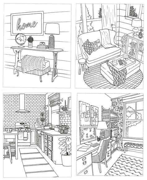 꿈을 꾸며주는 창조적인 공간 컬러링 북 Our Study Room