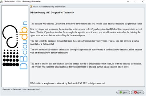 Dbcloudbin Uninstall Dbcloudbin Database Downsizing To Cloud Object