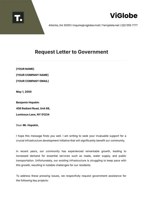 Free Government Letter Templates Editable And Printable