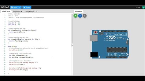 Menghitung Luas Dan Keliling Menggunakan Wokwiarduino Youtube