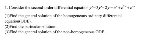 solved consider the second order differential equation