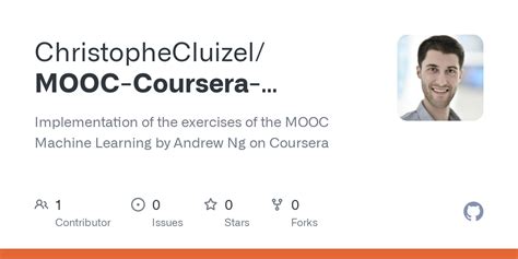 GitHub ChristopheCluizel MOOC Coursera Machine Learning Implementation Of The Exercises Of