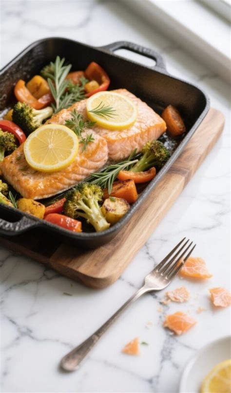 Delightful One Pan Lemon Herb Salmon With Roasted Veggies A Simple