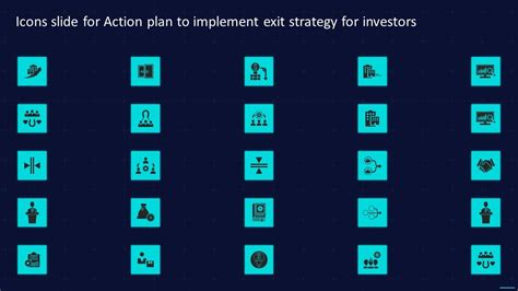 Icons Slide For Action Plan To Implement Exit Strategy For Investors