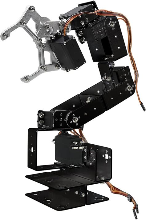 Jp Diymore ブラック Rot3u 6dof アルミニウムロボットアーム メカニカルロボットクランプ 爪キット Arduino用 サーボなし組み立て部品 おもちゃ