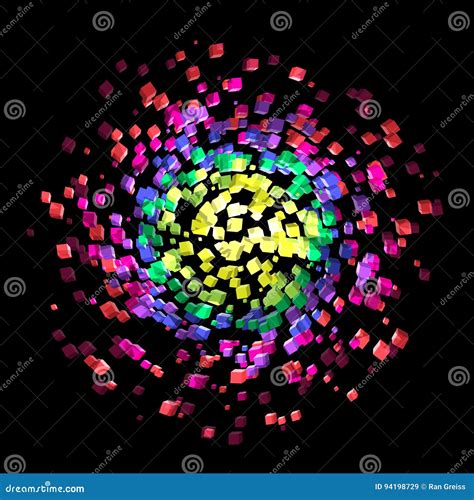 Abstract Colorful Cubes Atmosphere Spinning Stock Vector Illustration Of Bursting Geometric