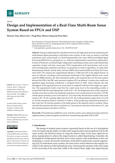 Pdf Design And Implementation Of A Real Time Multi Beam Sonar System
