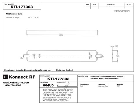 Extraction Tool For Smp Female Straight And Right Angle Cable
