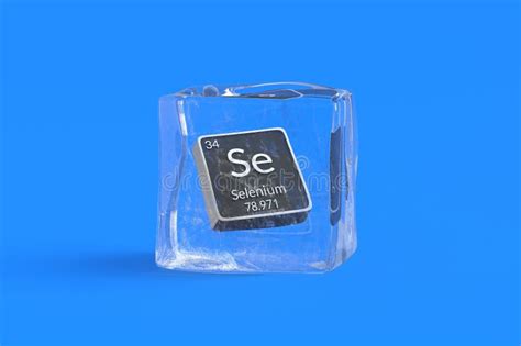 Selenium Se Chemical Element Of Periodic Table In Ice Cube Stock Illustration Illustration Of