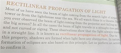 Rectilinear Propagation Of Lightmost Of Us Have Seen The Beam Of Light C