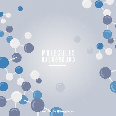 평면 디자인의 분자 배경 무료 벡터