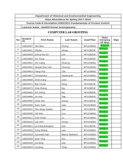 Computer Lab Grouping Pdf