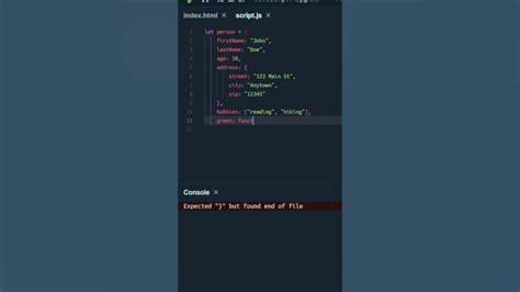 Javascript Objects In 60 Seconds 🔥shorts Short Coding Programmingfun