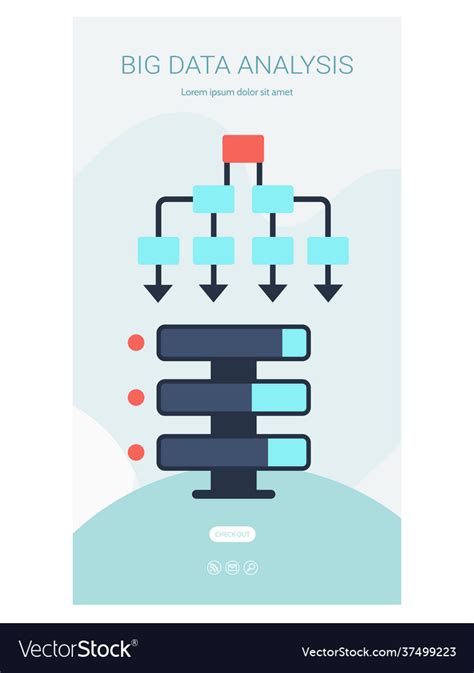 Big Data Analysis Mobile App Page Interface Vector Image