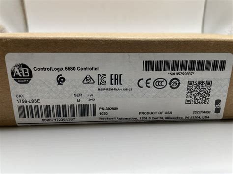 New Sealed Allen Bradley 1756 L83e B Controllogix 5580 Processor