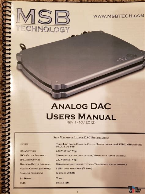Msb Analog Dac And Power Base Unit Usb Input Remote And Volume Control Reduced Photo 2564319