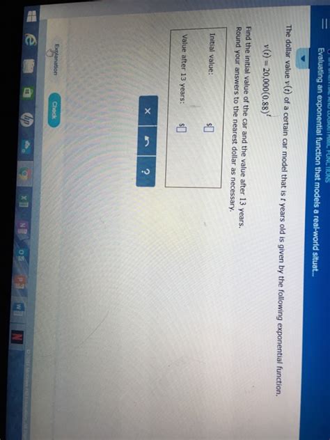 Solved Evaluating An Exponential Function That Models A