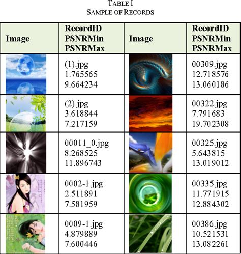 Table I From Optimization Cbir Using K Means Clustering For Image