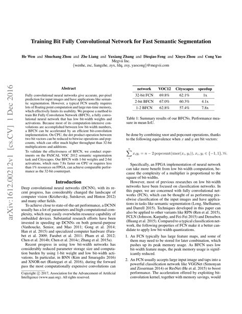 Pdf Training Bit Fully Convolutional Network For Fast Semantic