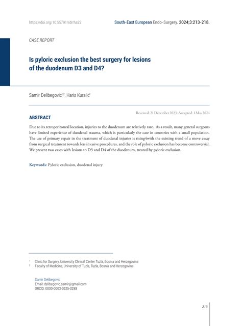 Pdf Is Pyloric Exclusion The Best Surgery For Lesions Of The Duodenum D3 And D4