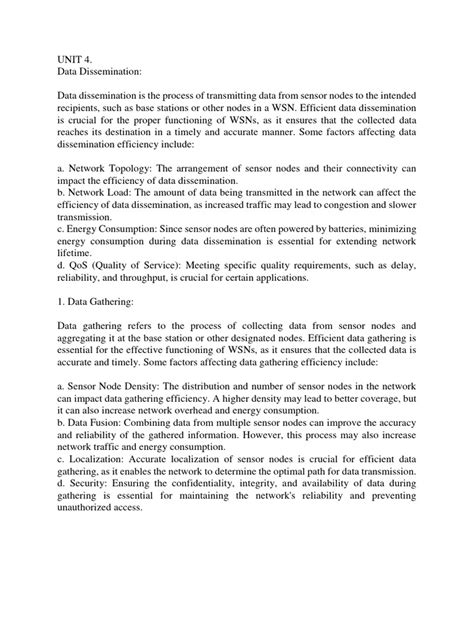 Unit 4 Ws Pdf Wireless Sensor Network Routing