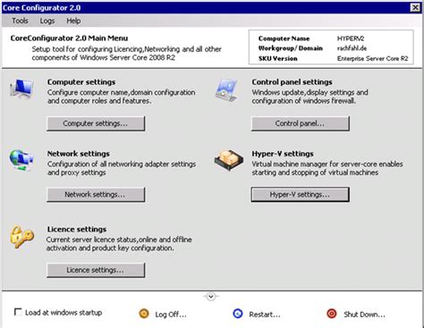 Einsatz Des Core Configurator 2 0 Tools Mit Hyper V Server 2008 R2 Hyper V Server Blog