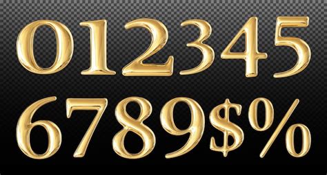 premium psd set numbers 3d render