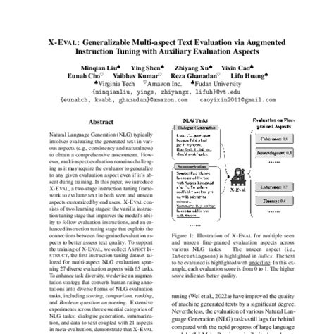 x eval generalizable multi aspect text evaluation via augmented