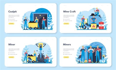 Premium Vector Coal Industry Web Banner Or Landing Page Mineral And Natural