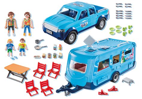 Playmobil Set 9502 Playmobil Funpark Pick Up With Caravan Klickypedia