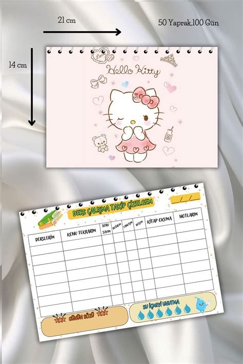 Daily Notebook Hello Kitty Soru Takip Çizelgesi 21x14 Cm A5 100 Günlük 50 Yaprak Fiyatı
