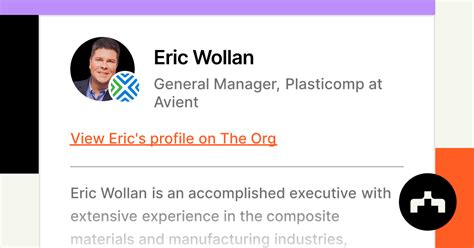 Eric Wollan General Manager Plasticomp At Avient The Org