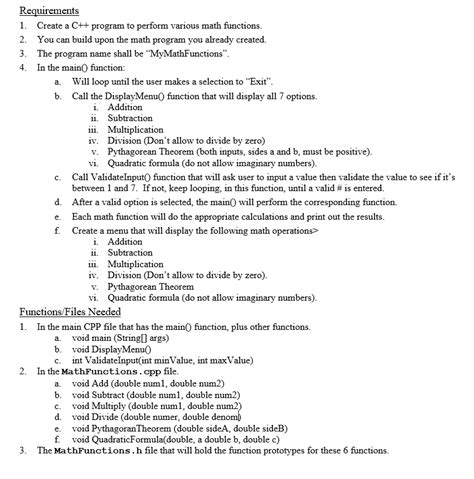 solved requirements 1 create a c program to perform