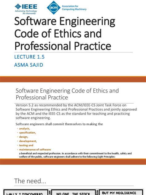Software Engineering Code Of Ethics And Professional Practice Software Engineering Engineering
