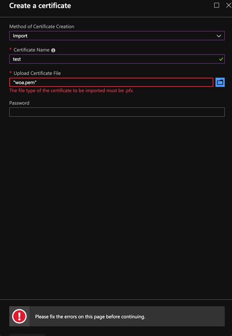 az keyvault certificate import does not accept pem format · issue 8099