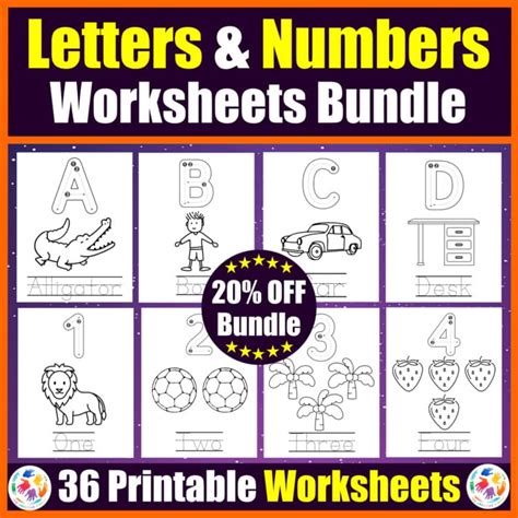 Alphabet Letters And Numbers Handwriting Coloring Pages Bundle