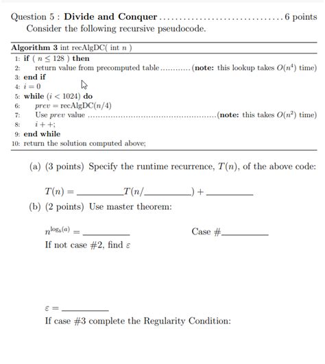 Question Divide And Conquer Points Consider Chegg