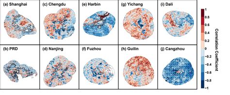 Spatial Pattern Of Correlation Coefficient Between Ndvi And Lst Across