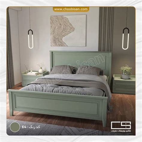 تخت خواب دونفره چوب و ام دی اف فروشگاه چوبیسان
