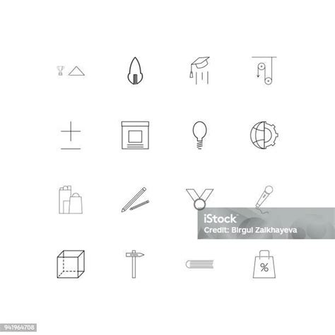교육 및 과학 간단한 선형 아이콘 설정합니다 개요 벡터 아이콘 디자인에 대한 스톡 벡터 아트 및 기타 이미지 디자인 로켓 마이크 Istock
