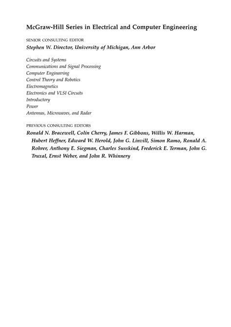 Solution Mcgraw Hill Series In Electrical And Computer Engineering