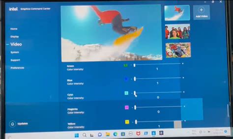 Intel Graphics Command Center Total Color Correction Settings Do Not