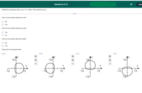 Solved Identify the symmetries of the curve r 6 5sinθ Then Chegg com