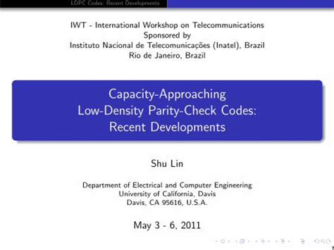 PDF Capacity Approaching Low Density Parity Check Codes DOKUMEN TIPS