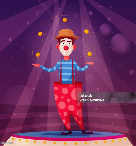 서커스 쇼입니다 재미 있는 광대 문자 속 인 만화 벡터 일러스트 레이 션 모던 양식에 대한 스톡 벡터 아트 및 기타 이미지 모던 양식 서커스 오락 행사 어릿광대